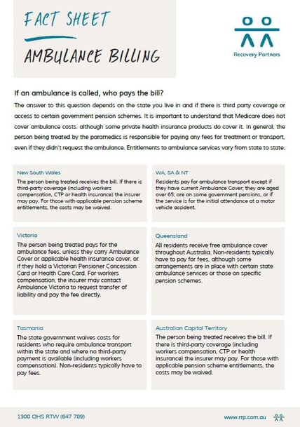 Who pays if an ambulance is called?