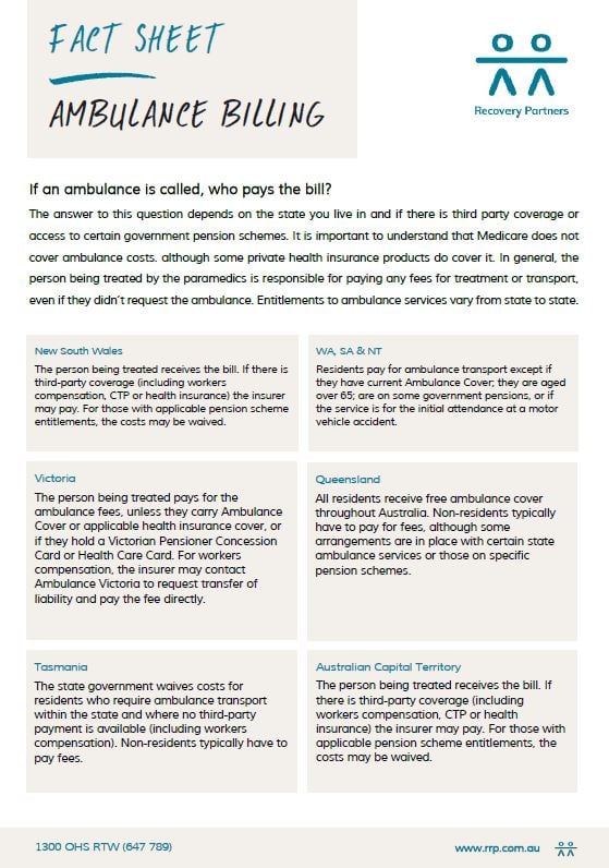 Who pays if an ambulance is called?