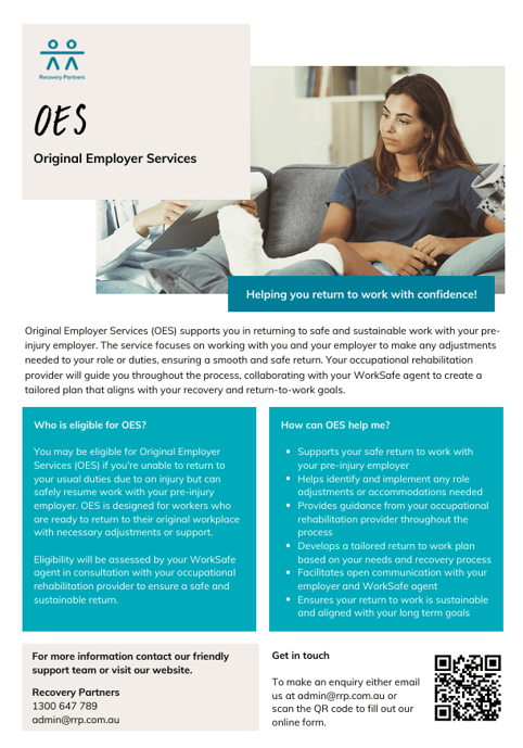 Original Employer Services (OES) Flyer