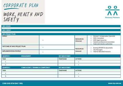 WHS Corporate Plan Template