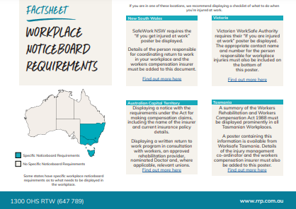Workplace Noticeboard Requirements Factsheet