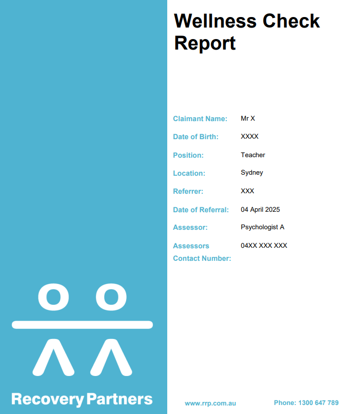 Wellness Check Sample Report